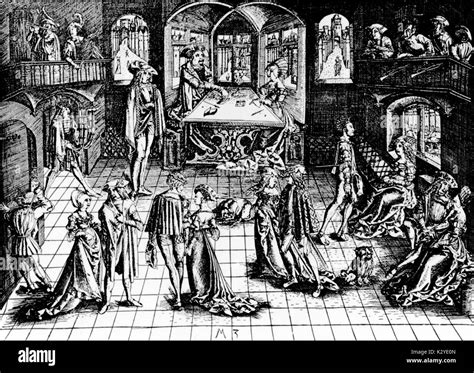 Flemish German Basse Danse In The 15th Century Illustration By