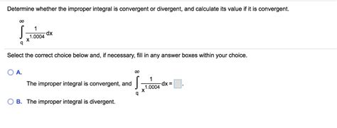 Improper Integral Convergence Calculator