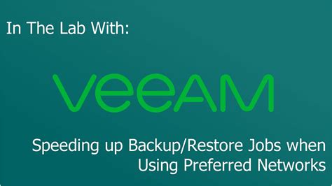 Speeding Up Backuprestore Jobs When Using Preferred Networks Michael Paul Micoolpaul