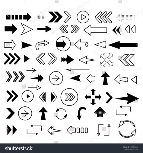 검정 벡터 화살표 세트입니다화살표 아이콘화살표 벡터 스톡 벡터로열티 프리 1677205069 Shutterstock