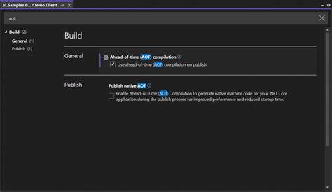 enable ahead of time aot compilation for blazor webassembly