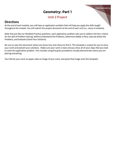 Math Application Problem Unit2 Geom 041 Pdf