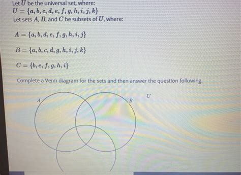 solved let u be the universal set where u {a b c d
