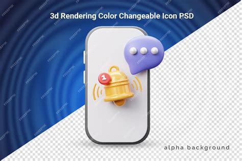 Premium Psd 3d Mobile Notification With Message Icon