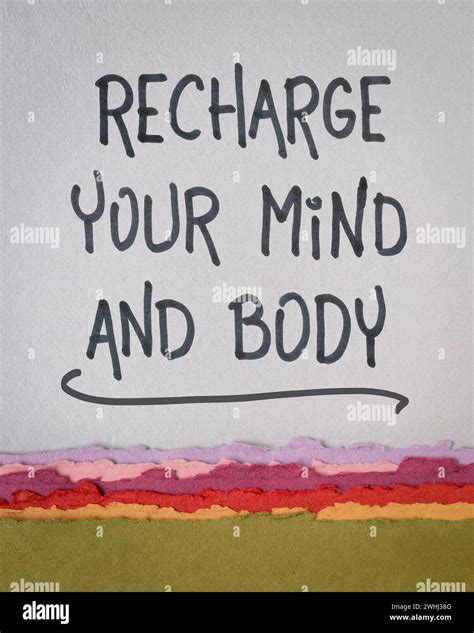 Recharge Your Mind And Body Advice Inspiraitonal Handwriting On Art