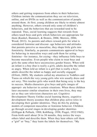 Notes From Class Sex VS Gender Sex Biology Gender S Docx