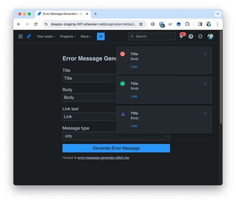 if you like atlassian errors you ll love error message generator for confluence or jira