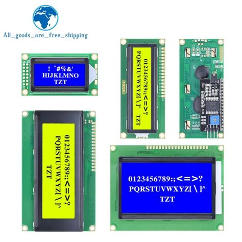 โมดูล Lcd หน้าจอสีเขียวฟ้าสำหรับ Arduino 0802 1602 2004 12864จอ Lcd ตัวอักษร Uno R3จอ Mega2560