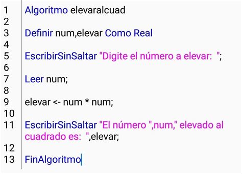Escribir Un Algoritmo Que Lea Un Número Y Escriba Su Cuadrado Brainly Lat
