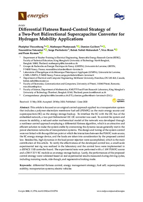 Pdf Differential Flatness Based Control Strategy Of A Two Port