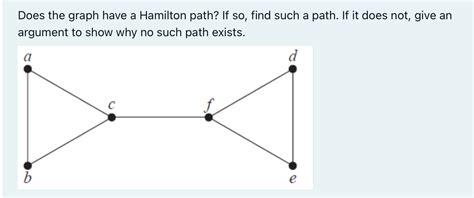 Solved Does The Graph Have A Hamilton Path If So Find Such