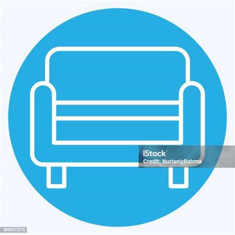아이콘 벤치 가정 장식 기호와 관련이 있습니다 파란 눈 스타일 심플한 디자인 편집 가능 간단한 일러스트레이션 가구에 대한 스톡 벡터 아트 및 기타 이미지 Istock
