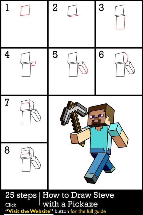 Best 13 How To Draw Steve From Minecraft Step By Step Drawing Tutorial Artofit