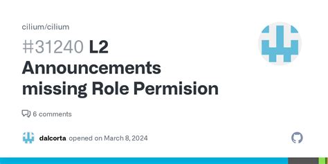 L2 Announcements Missing Role Permision · Issue 31240 · Ciliumcilium · Github