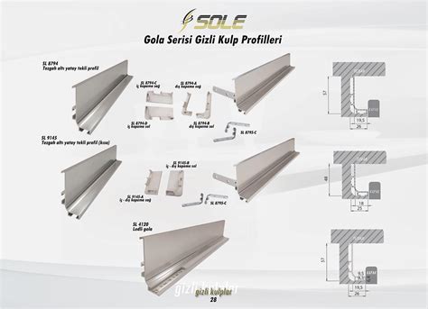 Sole Gola Serisi Gizli Kulp Profilleri Sole Alüminyum