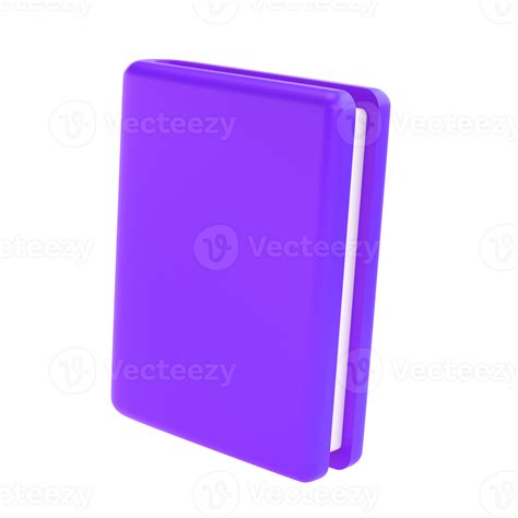 3d Violet Cute Empty Notepad Book Stationery For School Isolated