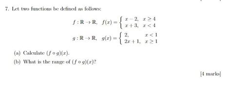 Solved Let Two Functions Be Defined As Follows Chegg