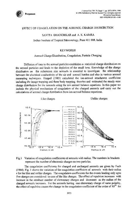 Pdf Effect Of Coagulation On The Aerosol Charge Distribution