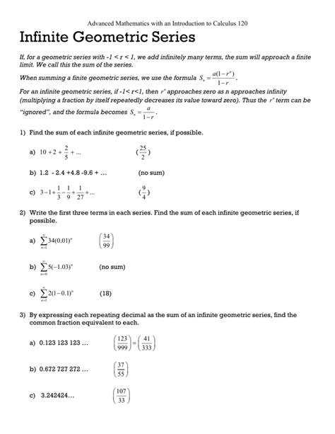 sum of geometric sequence