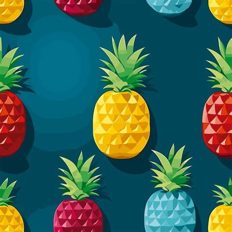 Premium Vector Seamless Colorful Pineapple Pattern