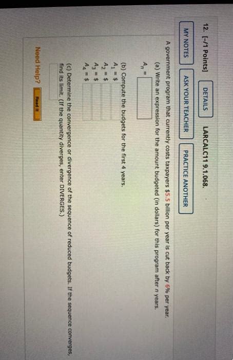 Solved 12 [ 1 Points] Details Larcalc11 9 1 068 My Notes