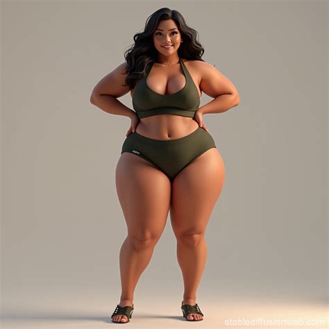 Curvy Fitness Influencer With Confidence And Strength Stable