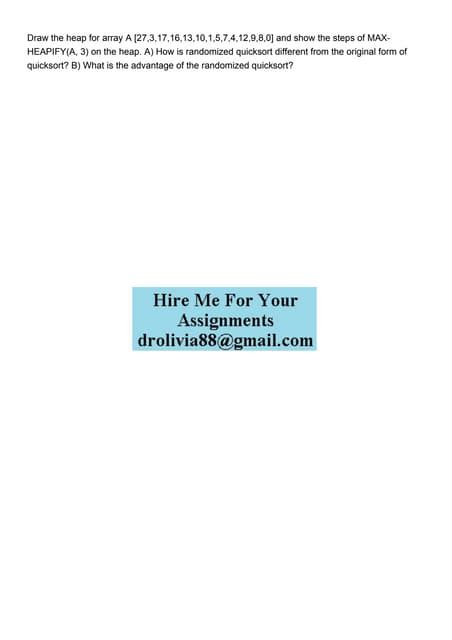 Draw The Heap For Array A 27317161310157412980pdf