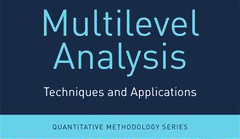 multilevel analysis techniques and applications rens van de schoot