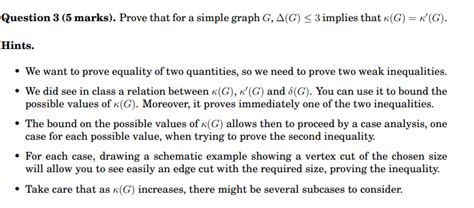 Question 3 5 Marks Prove That For A Simple Graph Chegg Com