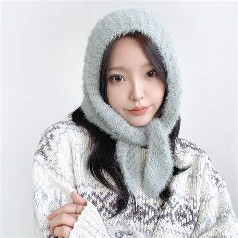 씨엘투 [5col 당일출고] 뮤트 앙고라 여성 겨울 방한 털 귀마개 헤어 커치프 니트 보넷 귀도리