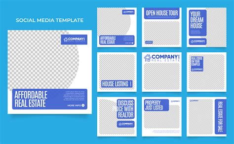 소셜 미디어 템플릿 배너 하우스 건축 서비스 홍보 완전히 편집 가능한 사각형 포스트 프레임 퍼즐 유기농 판매 포스터 소셜 네트워킹에 대한 스톡 벡터 아트 및 기타 이미지