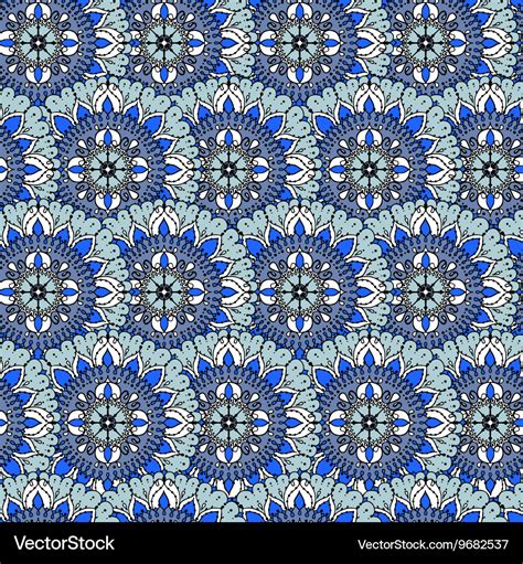 Seamless Pattern With Circular Floral Ornament Vector Image