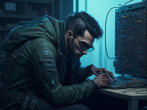 premium ai image smart male it programer working on desktop computer