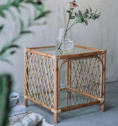 1인 가구 레트로 라탄 사이드 테이블