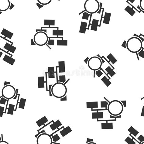 Hierarchy Diagram Icon In Flat Style Structure Search Vector Illustration On White Isolated