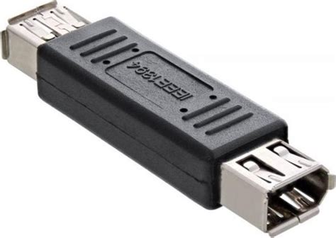 Firewire 400 Koppelstuk Met 6 Pins V 6 Pins V Connectoren Zwart