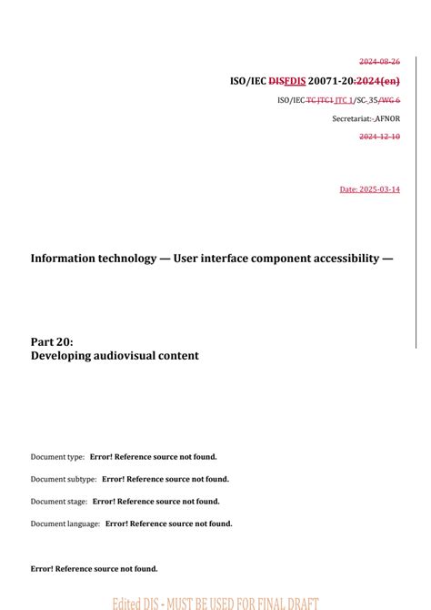 ISO IEC 20071 20 Information Technology User Interface Component Accessibility Part 20