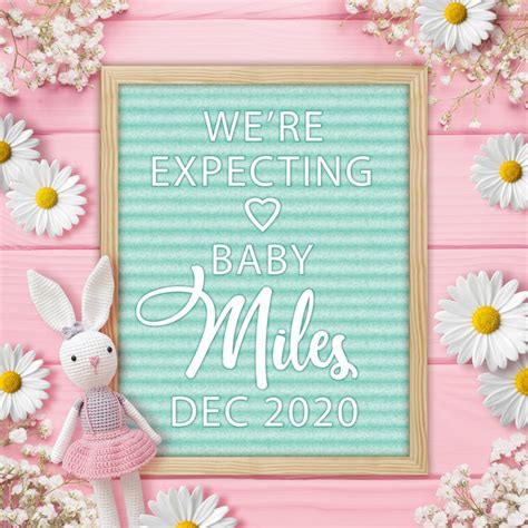 Letter Board Baby Announcement For Social Media Pregnancy Etsy