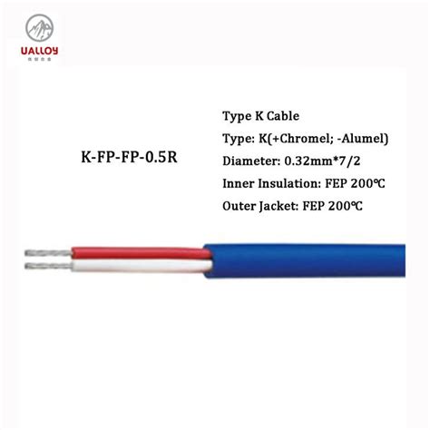 Jis Color Code Fep Insulated Type K Thermocouple Cable