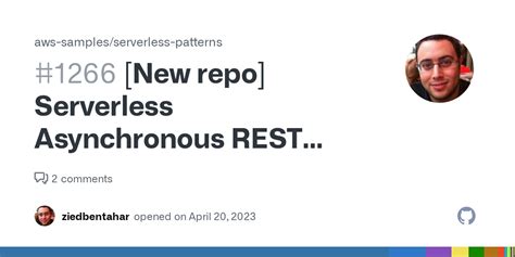 [new repo] serverless asynchronous rest apis on aws · issue 1266 · aws