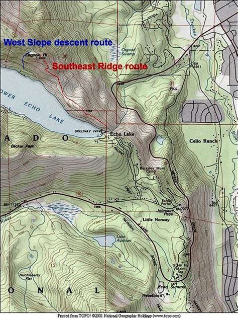 Area Map Showing Echo Summit Photos Diagrams And Topos Summitpost