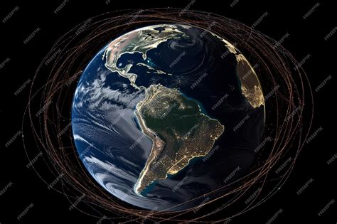 Premium Ai Image Satellites Orbiting The Earth Earth Day Concept