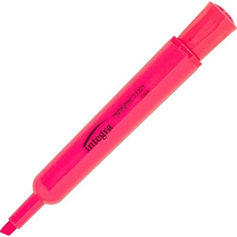Integra Chisel Tip Desk Highlighter Chisel Point Style Fluorescent Pink Ink Amazon Ca