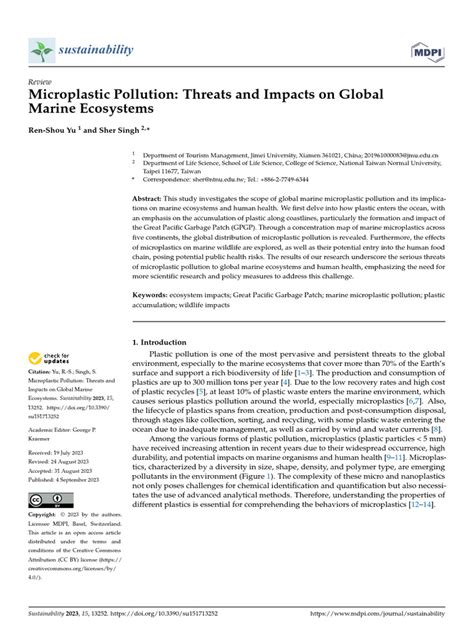 Microplastic Pollution Threats And Impacts On Glob Pdf Pollution