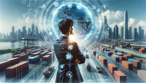 Premium Photo European Smart Business Man Double Exposure With Global