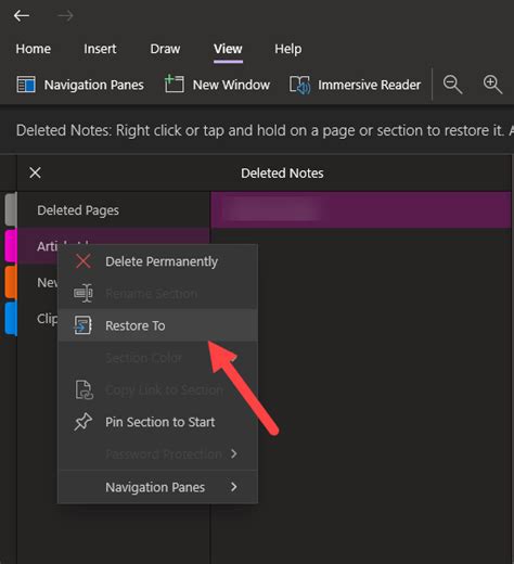 How To View Restore Deleted Notes In OneNote In Windows