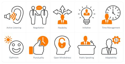 A Set Of 10 Soft Skills Icons As Active Listening Negotiation