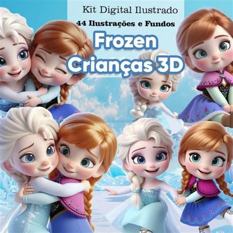Kit Digital Frozen Crianças 3d Combo De Elementos Png 1784 Elo7