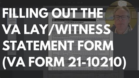 Filling Out The Lay Witness Statement Va Form 21 10210 Sean Kendall