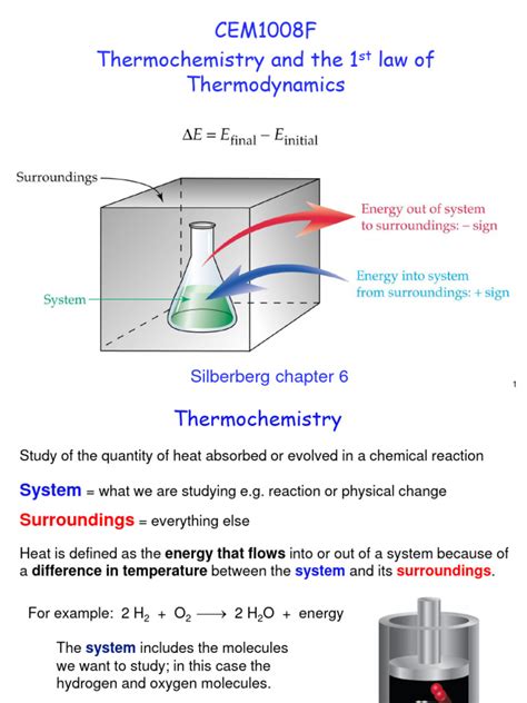 Cem1008f Thermodynamics Part I Thermochemistry And The First Law Of Thermodynamics 2024 Lectures